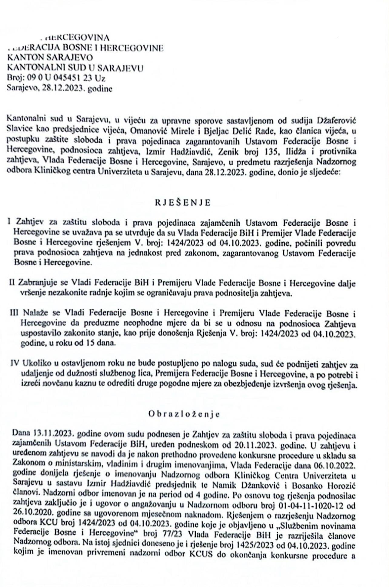 Obrat na KCUS-u: Kantonalni sud poništio imenovanje Nadzornog odbora, Vladi i premijeru Nikšiću ...